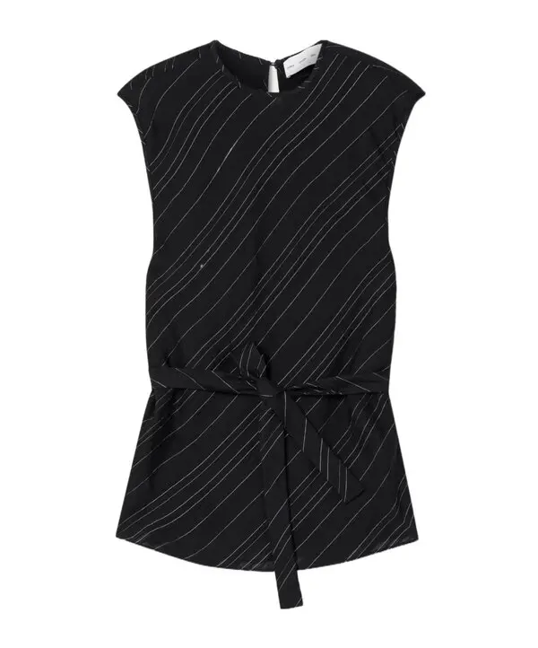 Proenza Schouler Striped Belted Tulle Top