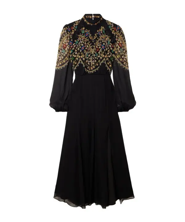 Saloni Jacqui-b Printed Chiffon Midi Dress
