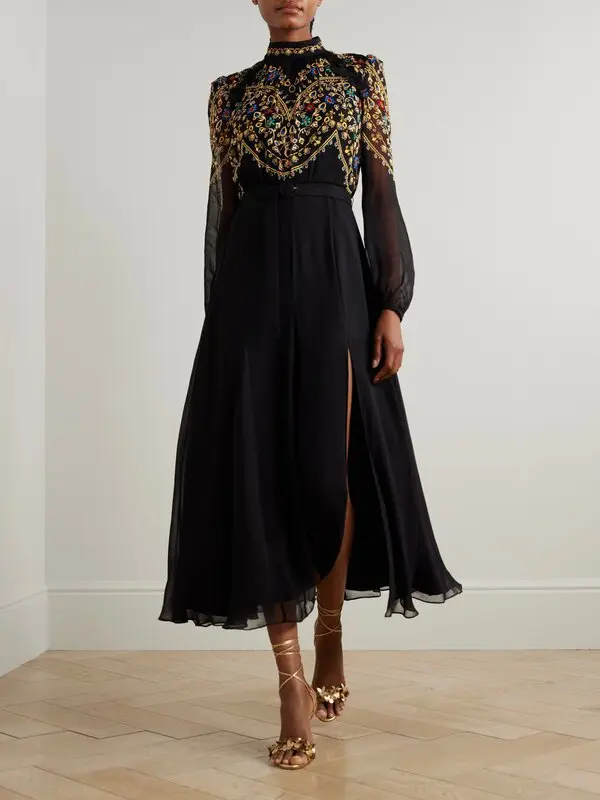 Saloni Jacqui-b Printed Chiffon Midi Dress
