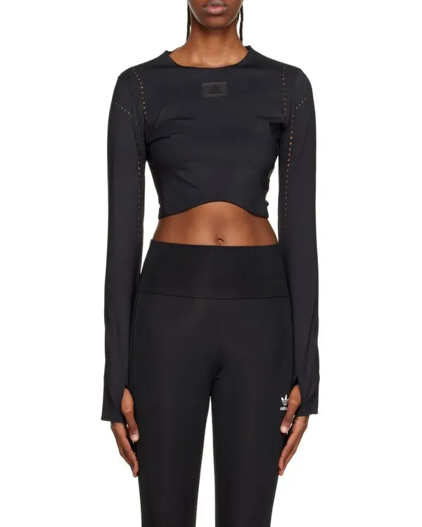 Adidas Sports Cropped T-shirt With Rubber Logo