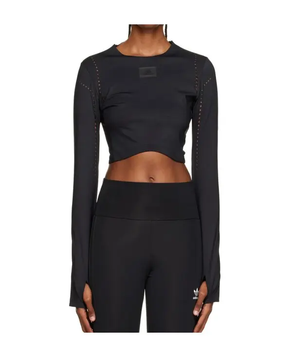 Adidas Sports Cropped T-shirt With Rubber Logo