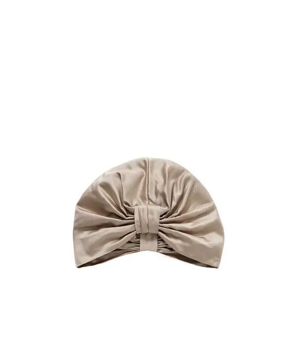 JENNIFER BEHR Sasha Gathered Duchess-satin Hair Wrap - Taupe