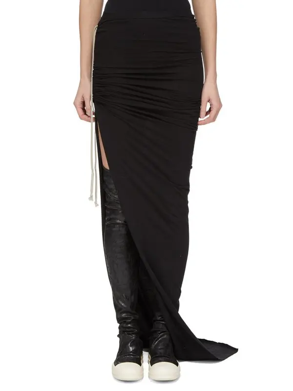 Rick Owens Soft Edfu Drawstring Maxi Skirt