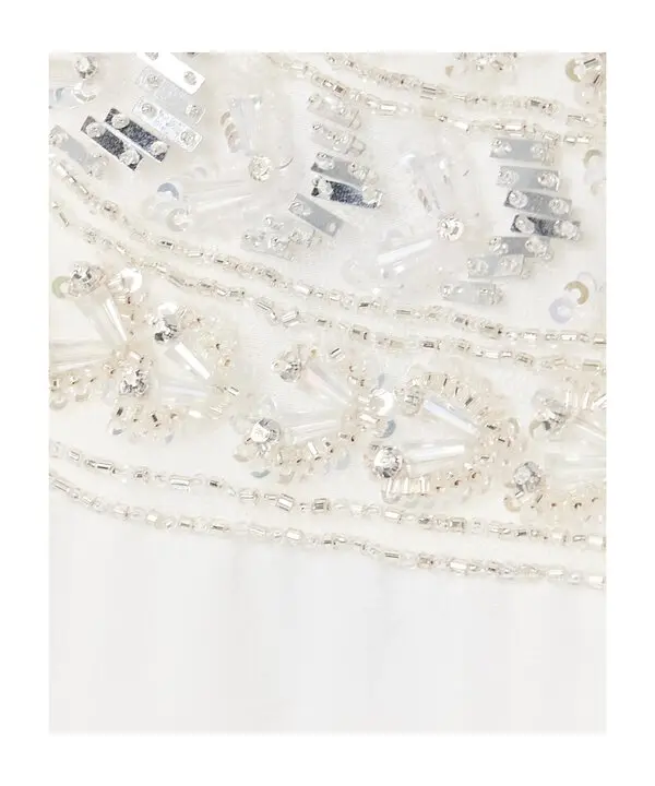 GEORGES HOBEIKA Embellished Georgette Gown With Tulle Trim