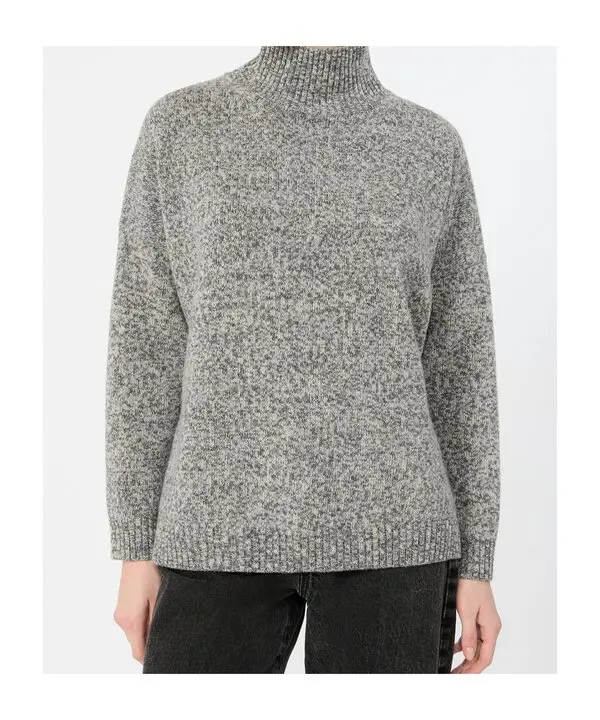 Max Mara Wool Knit Turtleneck Jumper Medium Grey
