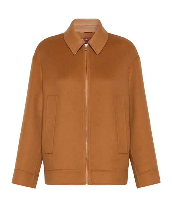 Max Mara Double Wool, Cashmere And Silk Coat Caramel