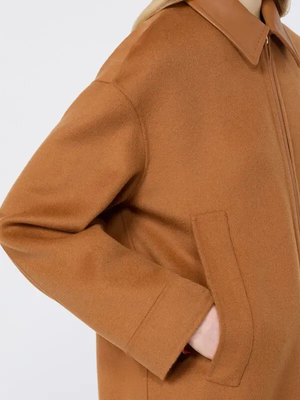Max Mara Double Wool, Cashmere And Silk Coat Caramel