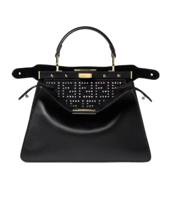 Fendi Peekaboo Iseeu Small Leather Bag With Mirror Embroidery