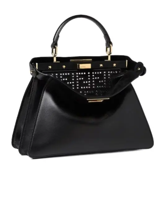 Fendi Peekaboo Iseeu Small Leather Bag With Mirror Embroidery