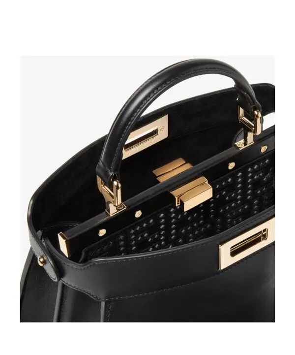 Fendi Peekaboo Iseeu Small Leather Bag With Mirror Embroidery