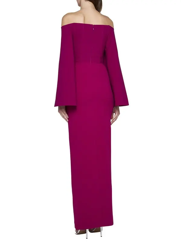 Solace Strapless Dress With Flared Sleeves And Corset Detail