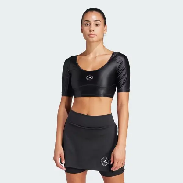 Adidas By Stella McCartney Logo Printed Cropped Top