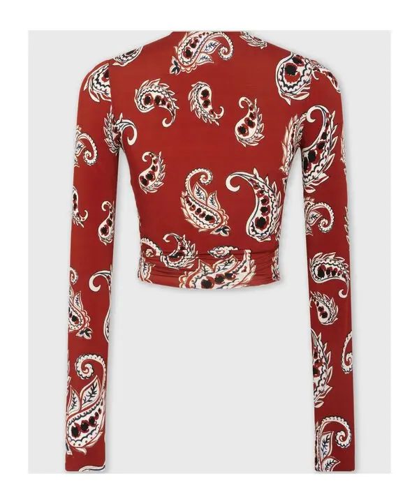Rabanne Paisley Print Cropped Blouse