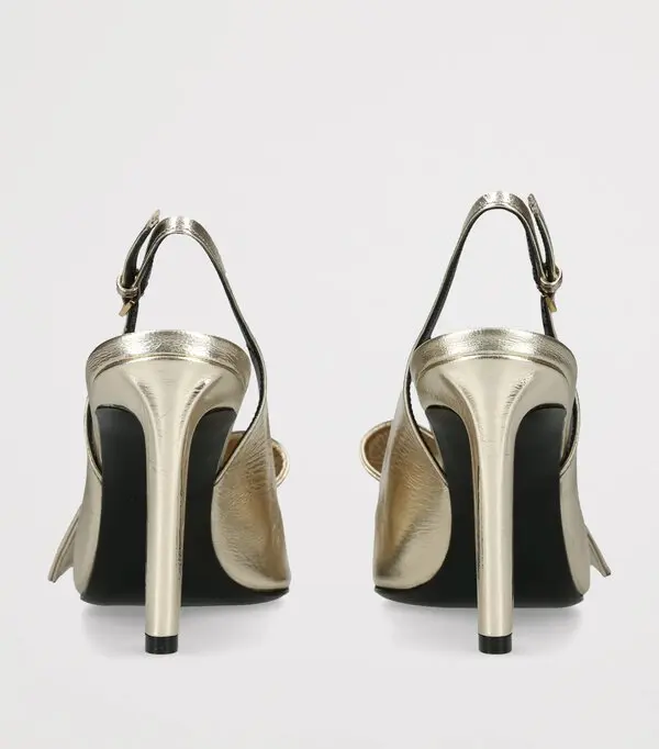 Givenchy Metallic Leather Twisted Ribbon Slingback Heels