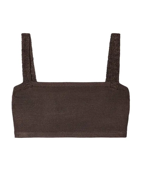Calle Del Mar Stretch Knit Cropped Bra Top