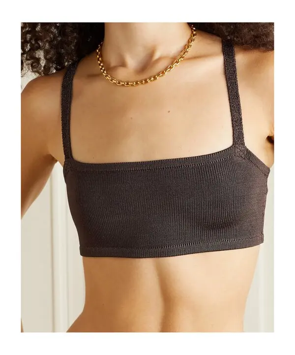 Calle Del Mar Stretch Knit Cropped Bra Top