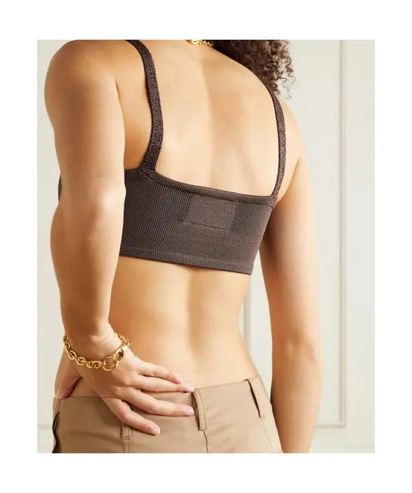 Calle Del Mar Stretch Knit Cropped Bra Top