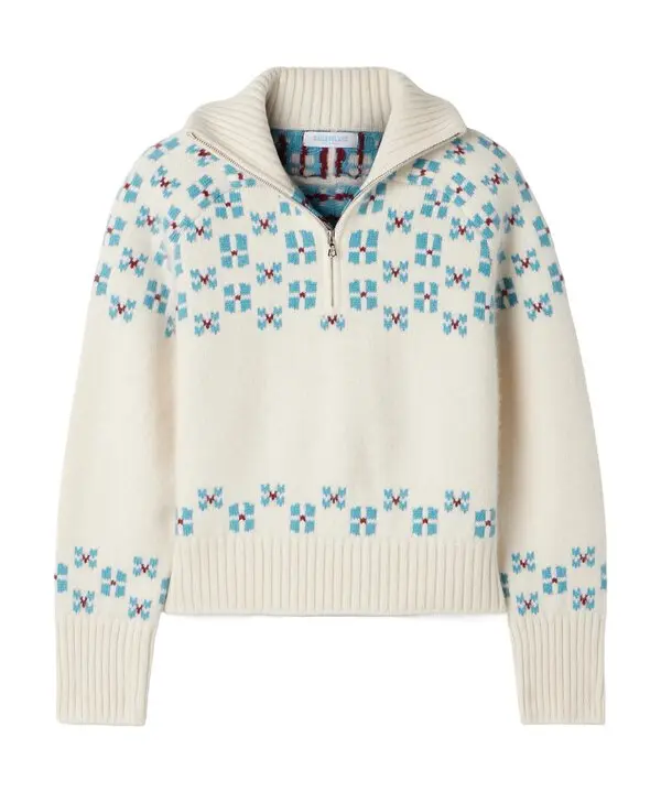 Calle Del Mar Long-sleeved Knitted Shirt With Geometric Print