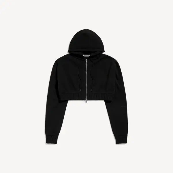 Balenciaga Cropped Zip-up Hoodie