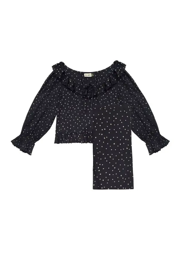 Rixo Bobbie Starry Night Cotton Midi Pyjamas Regular