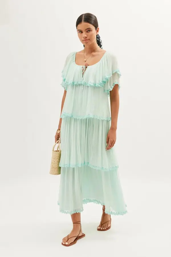 Rixo Raina Tiered Maxi Dress