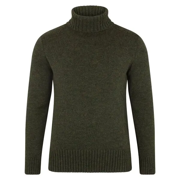 PAUL JAMES KNITWEAR Merino Wool Roll Neck Jumper - Green