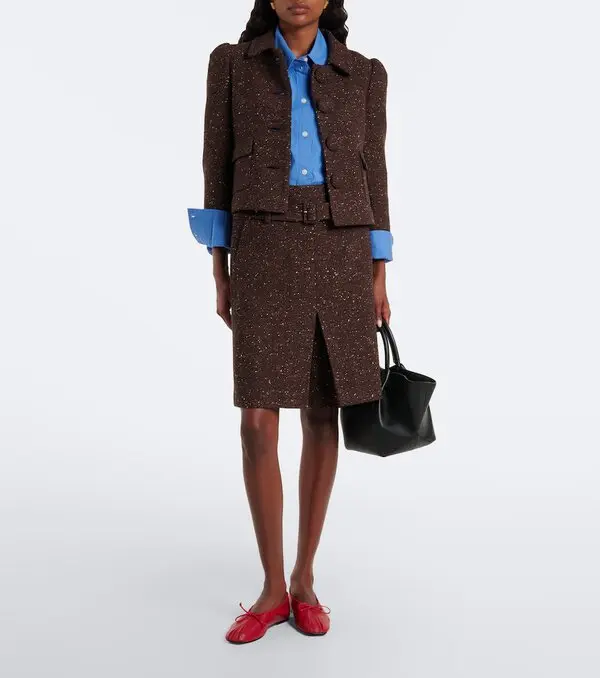 SHUSHU/TONG Belted Wool-blend Miniskirt