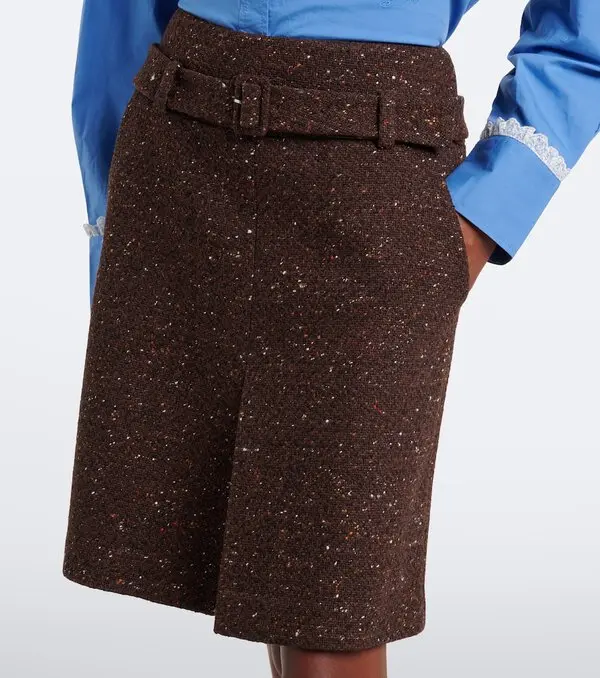 SHUSHU/TONG Belted Wool-blend Miniskirt