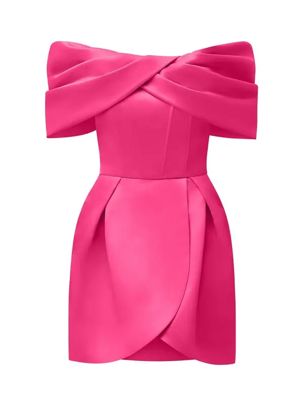 TIA DORRAINE Love In Bloom Off-shoulder Mini Dress - Pink