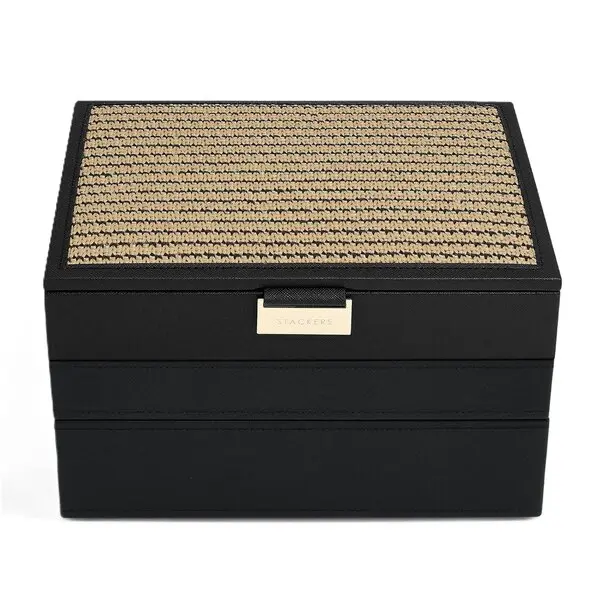 STACKERS Classic Raffia Jewellery Box Set Of Three
