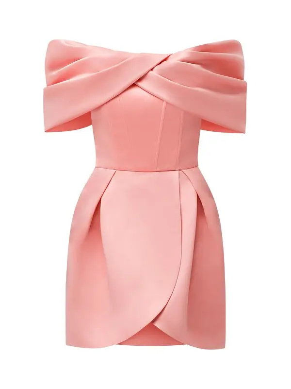 TIA DORRAINE Off-shoulder Mini Dress - Pink