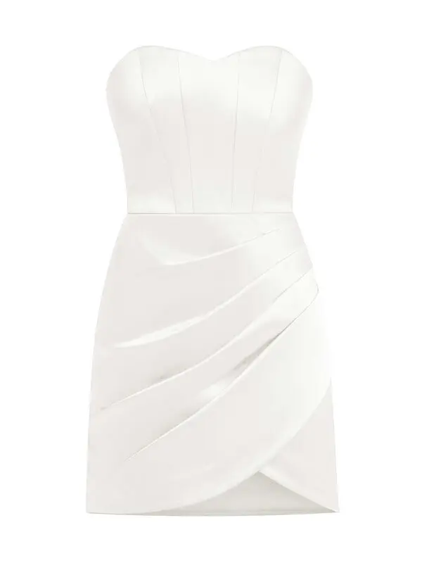 TIA DORRAINE Strapless Corset Mini Dress - White