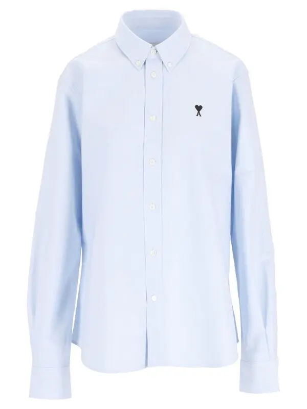 AMI Paris De Coeur Cotton Oxford Shirt
