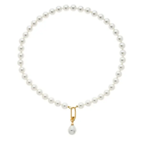EMMA HOLLAND JEWELLERY Gold Plated Baroque Pearl Charm Necklace - Gold/white