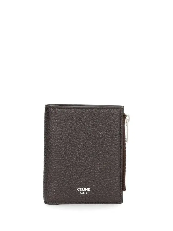 Celine Compact Wallet In Grained Calfskin