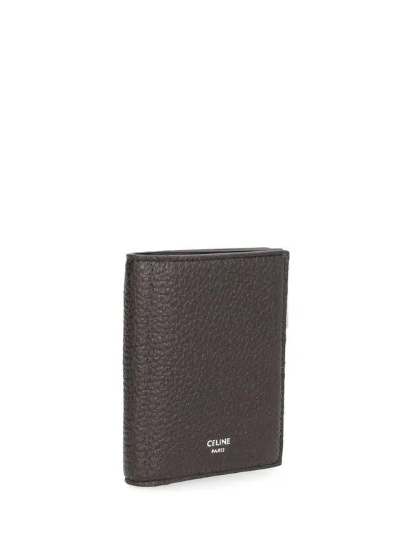 Celine Compact Wallet In Grained Calfskin