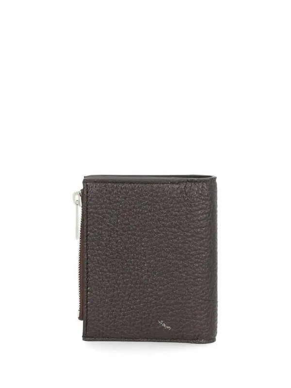 Celine Compact Wallet In Grained Calfskin