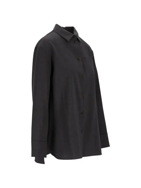 Max Mara S Wool Canvas Shirt