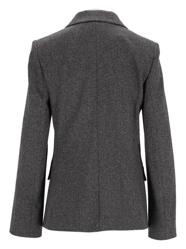 Max Mara Single-breasted Blazer In Jacquard Jersey - Gray