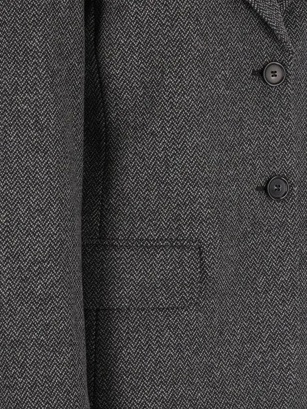 Max Mara Single-breasted Blazer In Jacquard Jersey - Gray