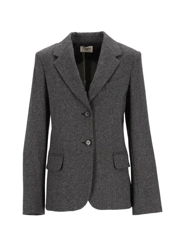 Max Mara Single-breasted Blazer In Jacquard Jersey - Gray