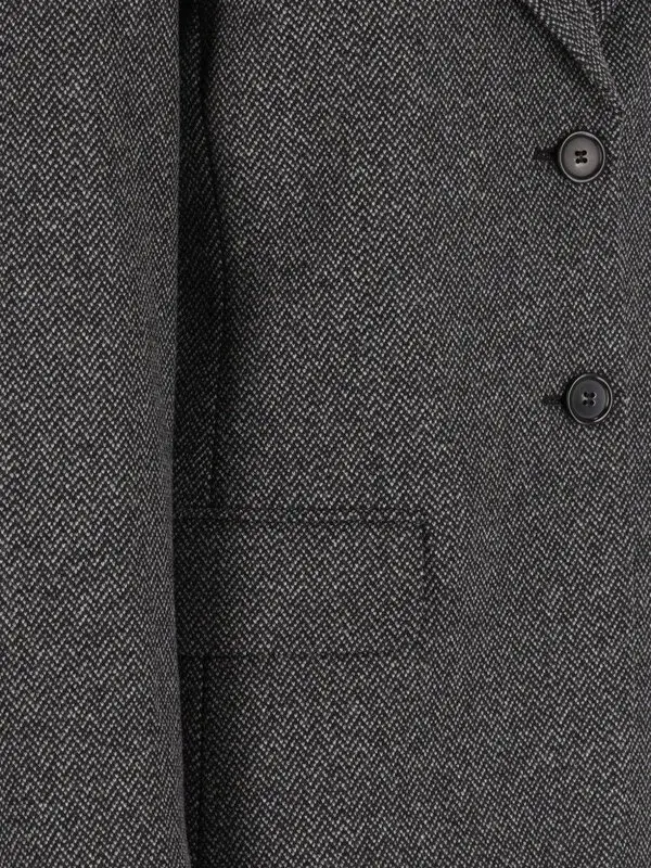 Max Mara Single-breasted Blazer In Jacquard Jersey - Gray