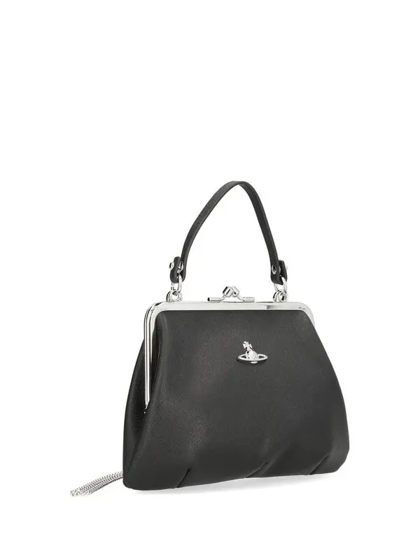 VIVIENNE WESTWOOD Granny Frame Handbag With Orb Plaque - Black