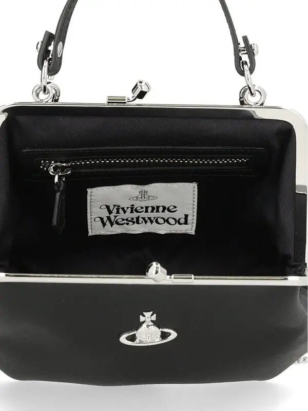 VIVIENNE WESTWOOD Granny Frame Handbag With Orb Plaque - Black