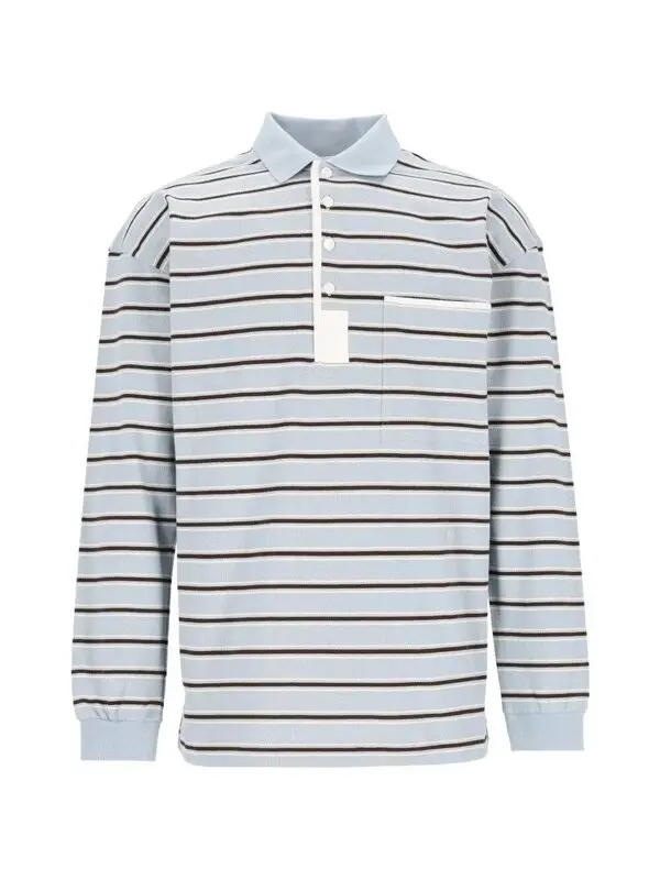 Bottega Veneta Striped Polo Shirt - Blue