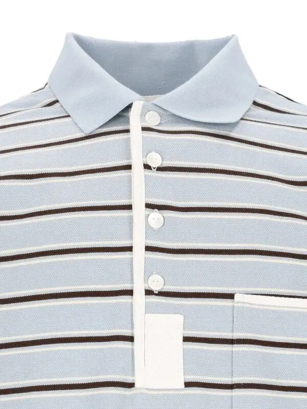 Bottega Veneta Striped Polo Shirt - Blue