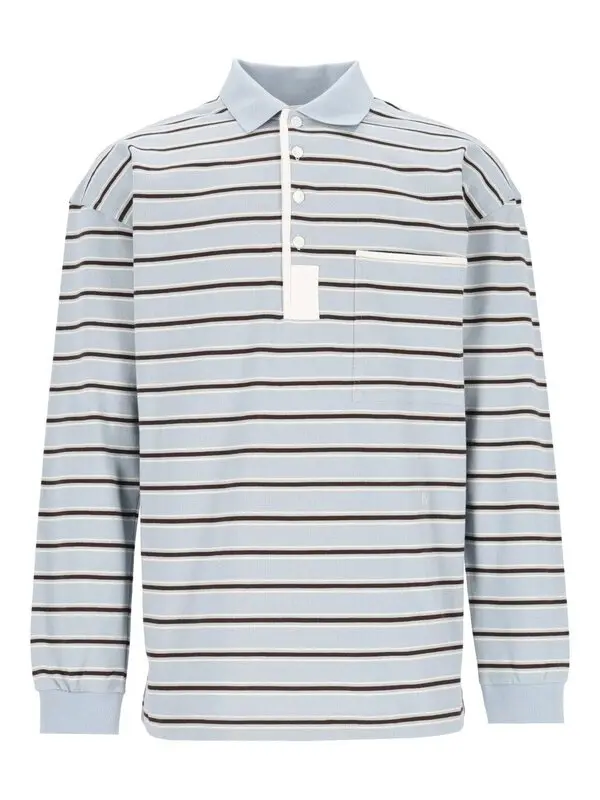 Bottega Veneta Striped Polo Shirt - Blue