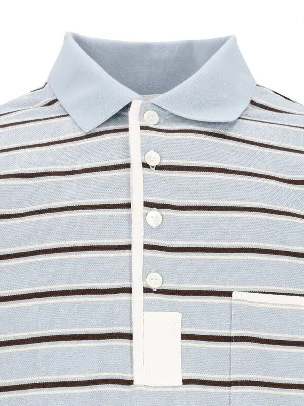 Bottega Veneta Striped Polo Shirt - Blue