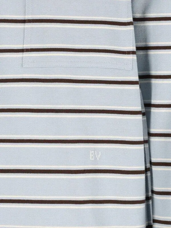 Bottega Veneta Striped Polo Shirt - Blue