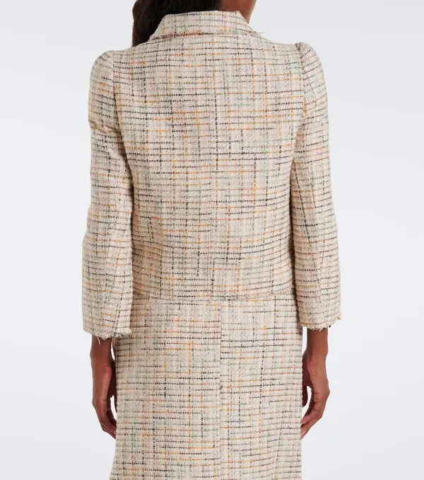 SHUSHU/TONG Checked Cotton-blend Cropped Jacket